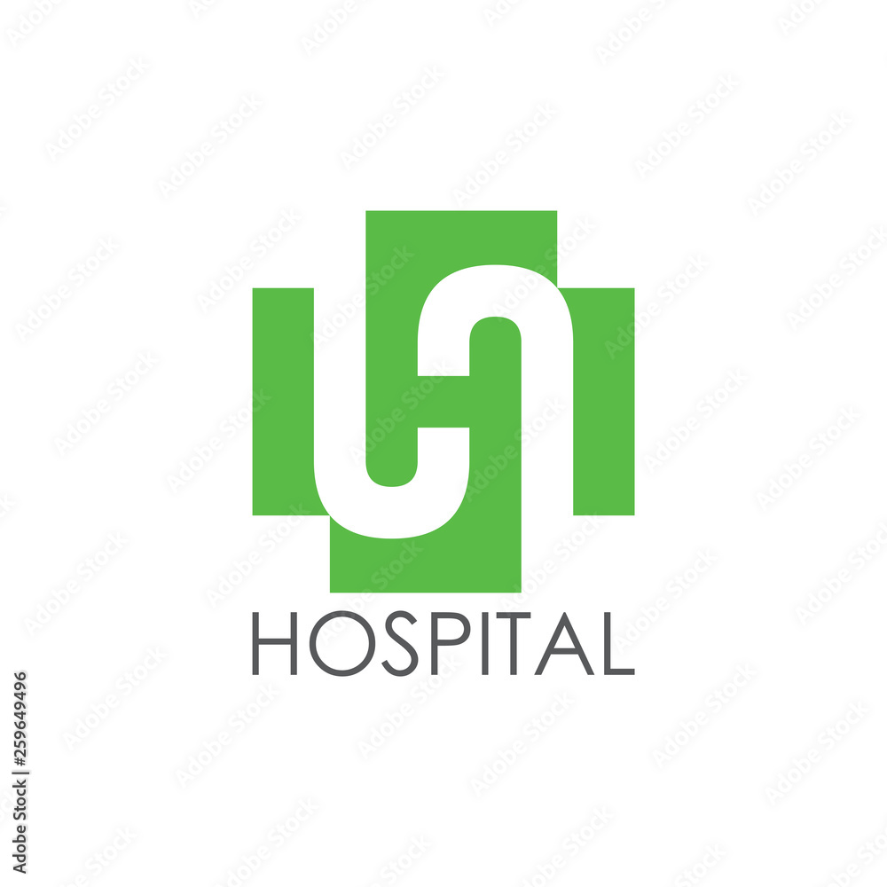 abstract letter h plus medical hospital logo vector Stock Vector ...
