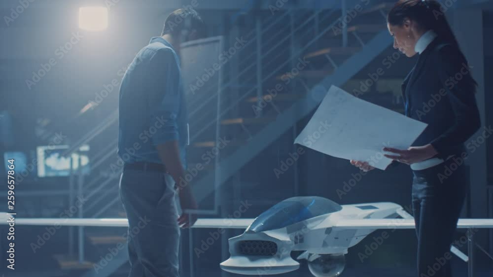 Vidéo Stock Two Aerospace Engineers Work On Unmanned Aerial Vehicle ...