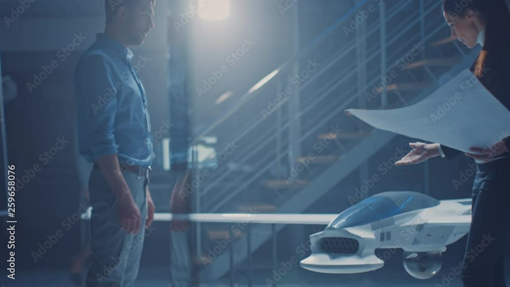 Two Aerospace Engineers Work On Unmanned Aerial Vehicle / Drone ...