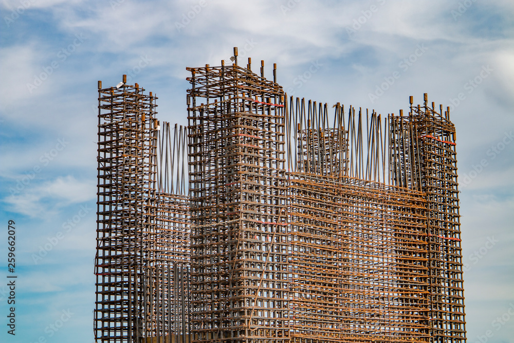 Rebar building skeleton frame Stock Photo | Adobe Stock