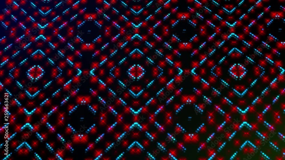 Animated light shining dots square shapes. Bright shining blue and red ...