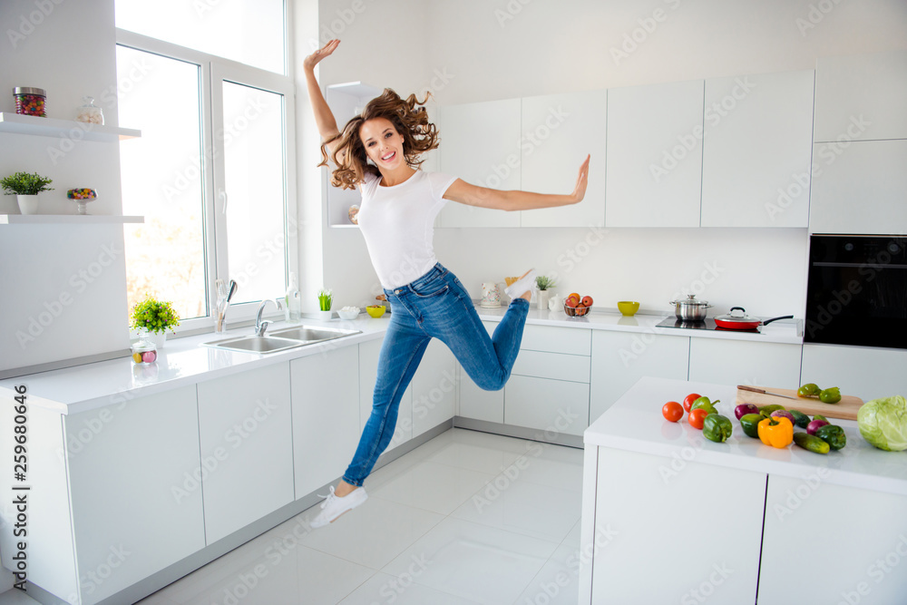 Full length body size view of her she nice attractive shine lovely ...