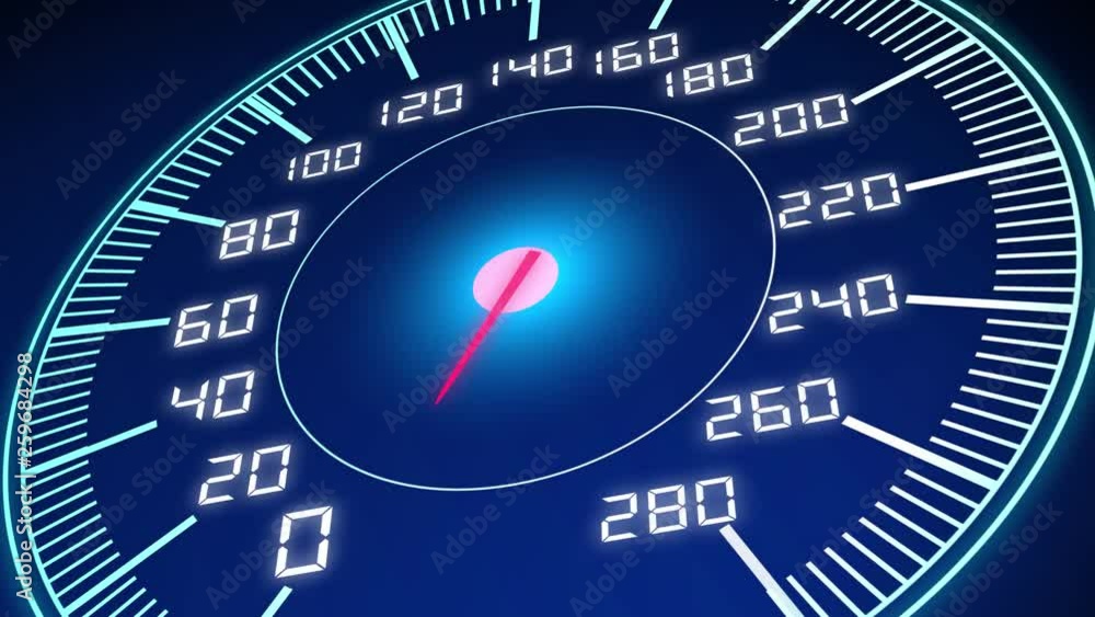 Head up display of futuristic car interface with speed,distance ...