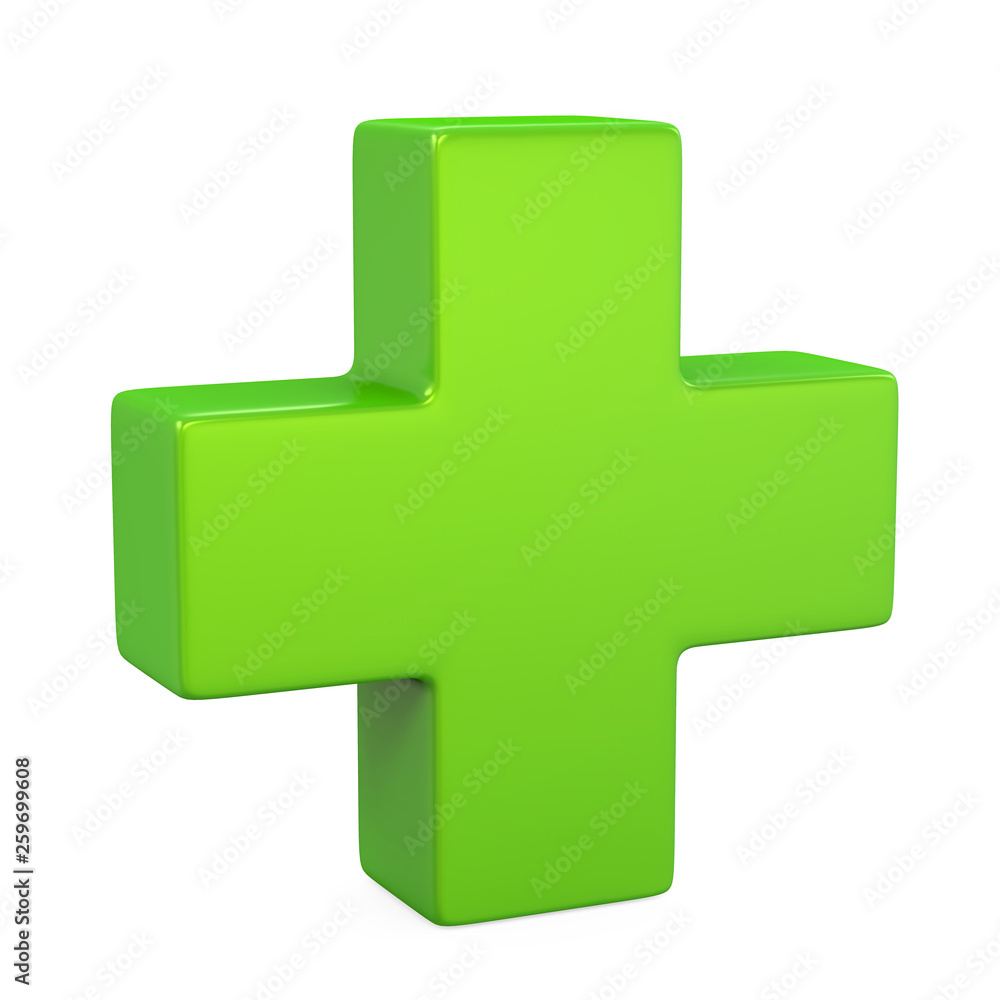 Green Cross Sign Isolated Stock Illustration | Adobe Stock