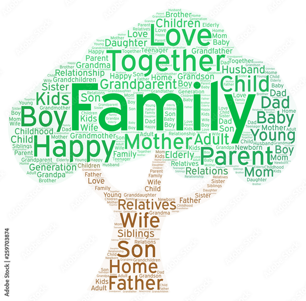 Family Tree Word Art Stock Illustration | Adobe Stock