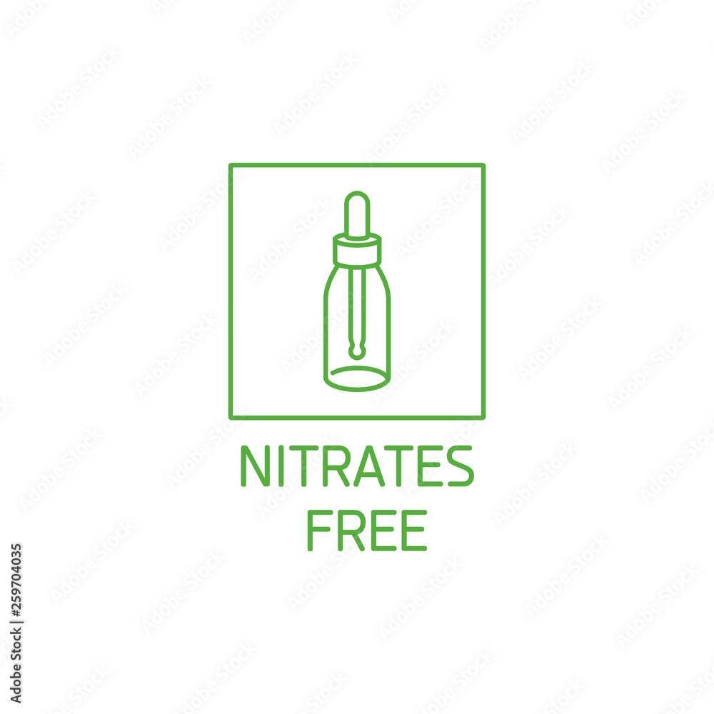 Vector logo, badge and icon for natural and organic products. Nitrates ...