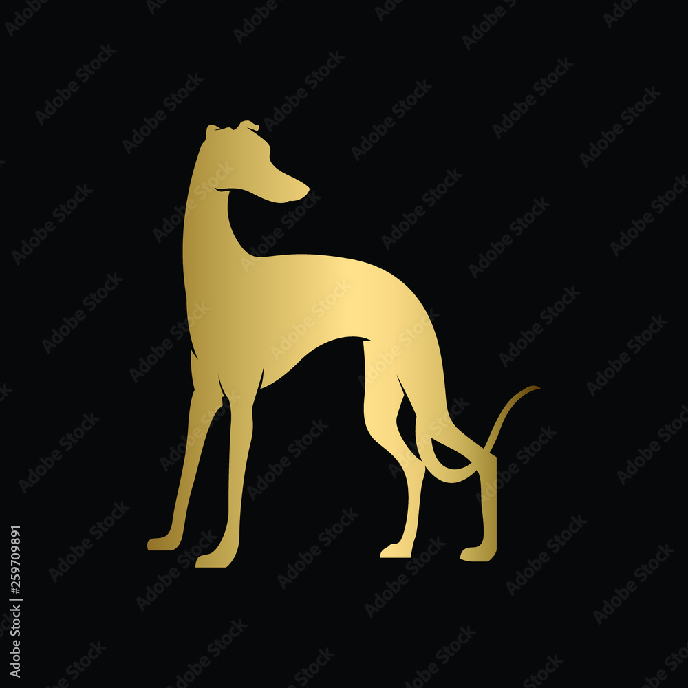 Poster Creative and Minimalist Running and Jumping Whippet Dog Logo ...