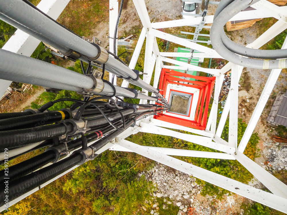 Mobile telephone network base station telecommunication tower with ...