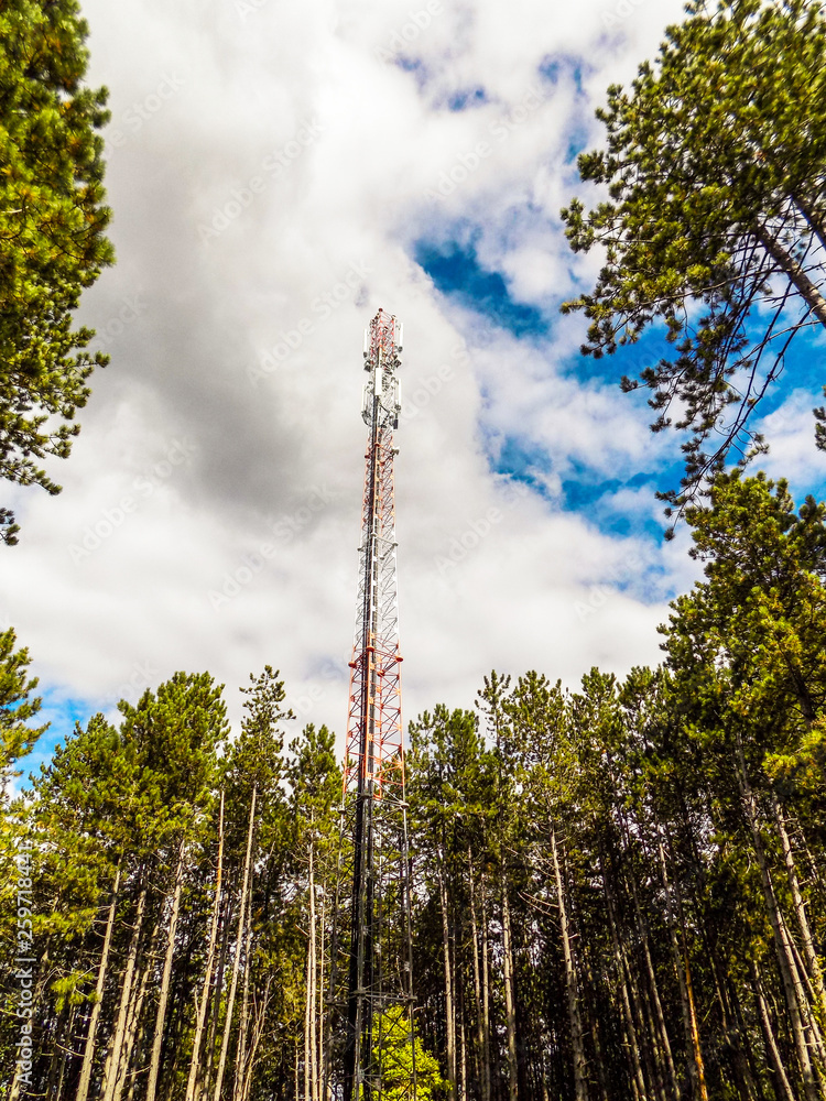 Mobile telephone network base station telecommunication tower with ...