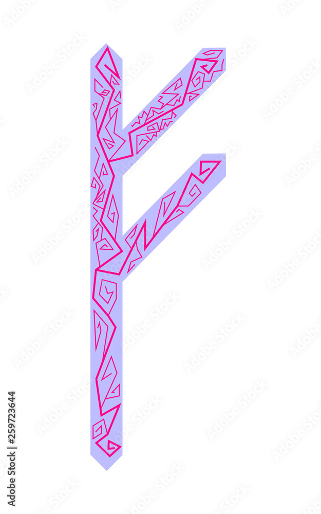Vetor de Fehu rune. Ancient Scandinavian runes. Runes senior futarka ...