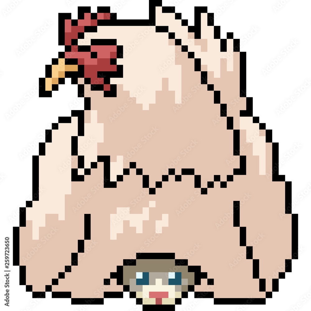 vector pixel art chicken Stock Vector | Adobe Stock