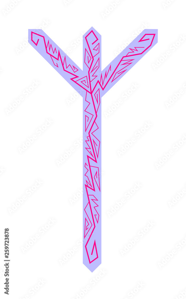 Algiz Elgiz rune. Ancient Scandinavian runes. Runes senior futarka ...