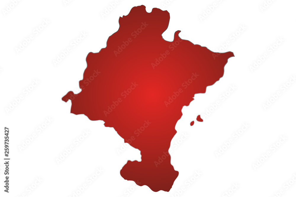 Mapa rojo de Navarra. Stock Vector | Adobe Stock