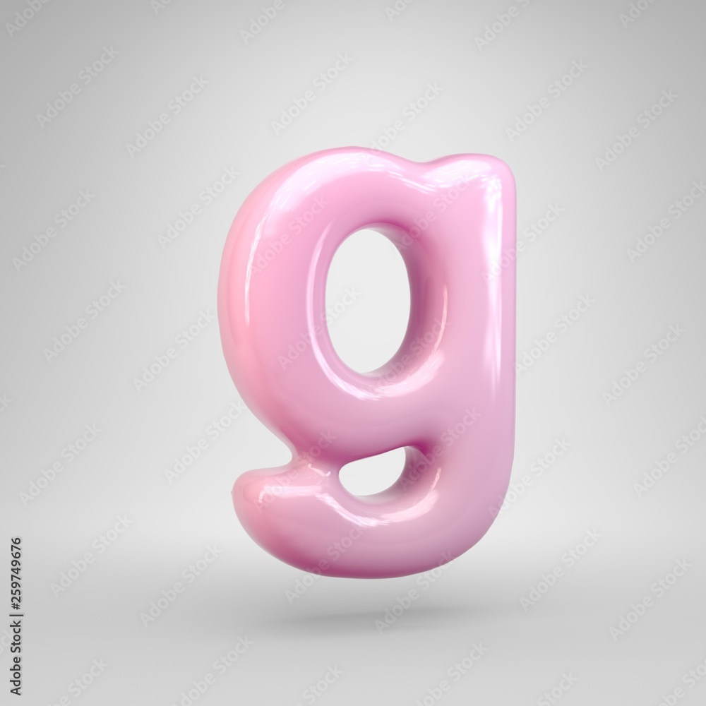 Bubble Gum pink letter G lowercase isolated on white background Stock ...