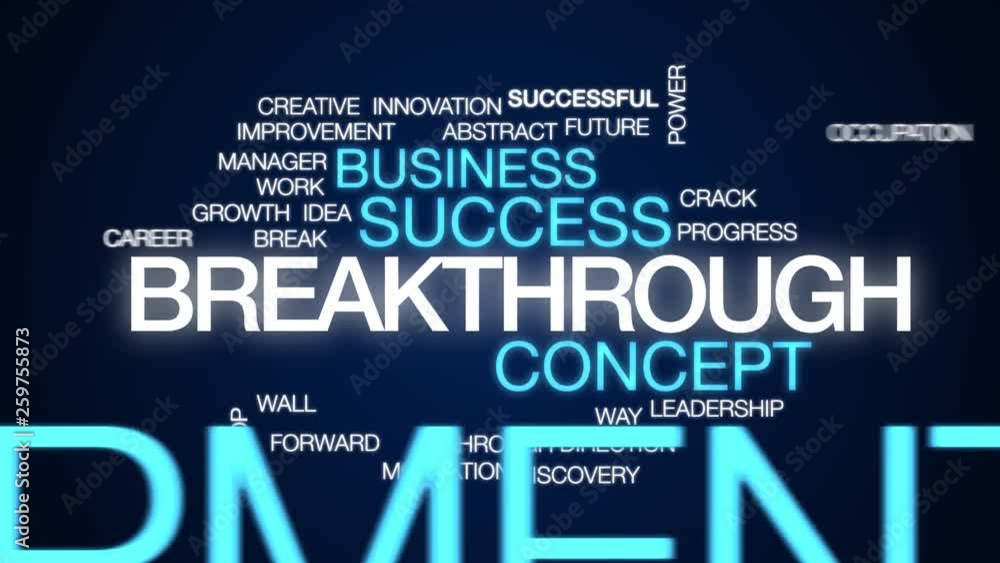 Breakthrough animated word cloud. Kinetic typography. Stock Video ...
