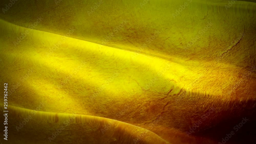Vidéo Stock Gold Flag Wave Loop waving in wind. abstract gold liquid ...