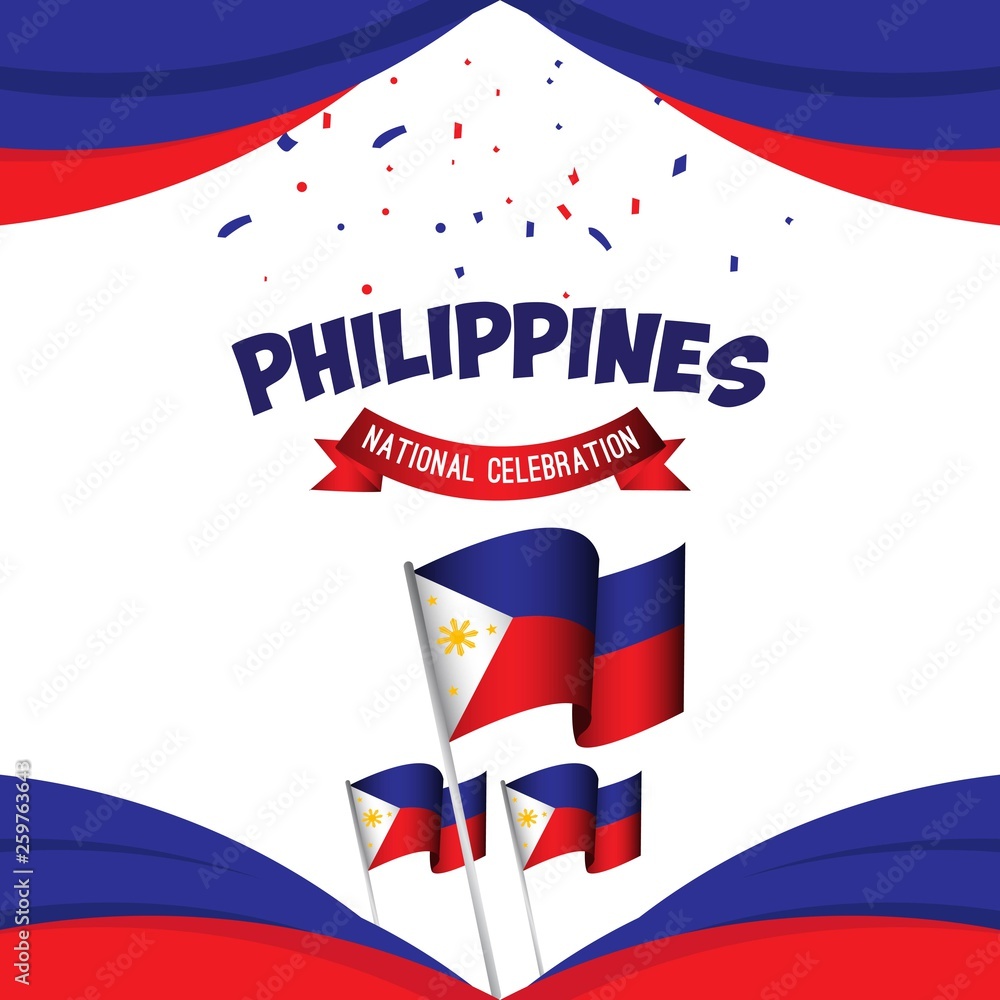 Philippines National Celebration Poster Vector Template Design ...
