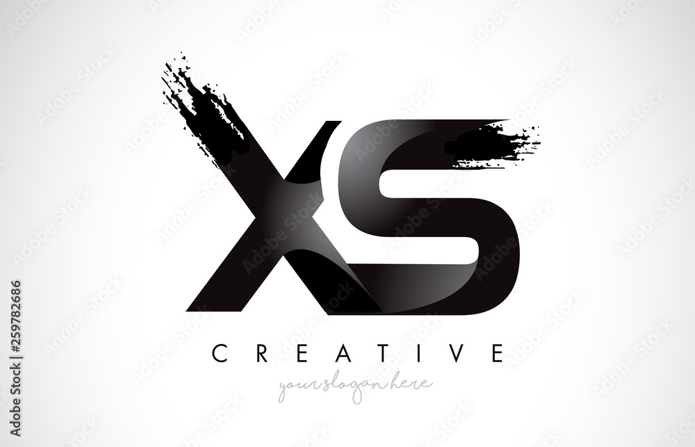 XS Letter Design with Brush Stroke and Modern 3D Look. Stock Vector ...
