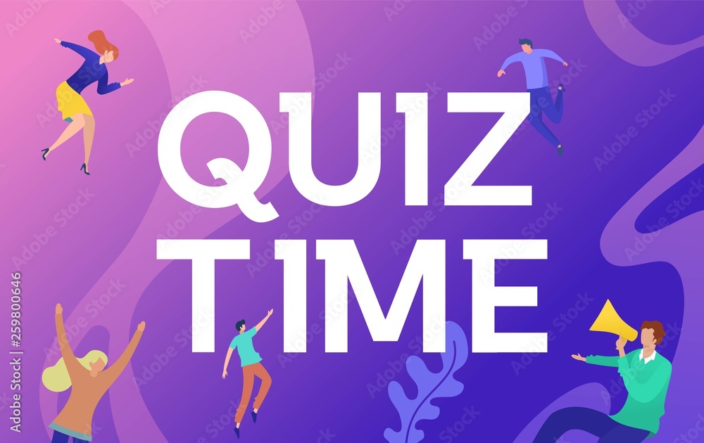 Quiz time vector illustration concept, peoplec asking question and ...