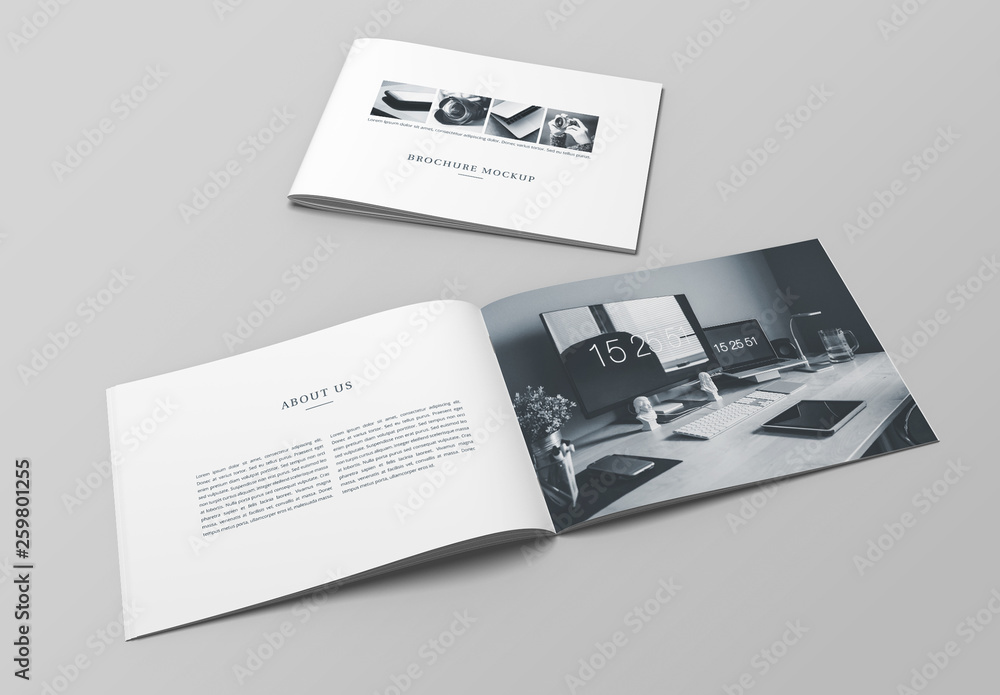 Landscape Booklet Mockup Stock Template | Adobe Stock