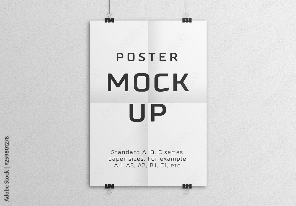 Poster Mockup on Wall Stock Template | Adobe Stock