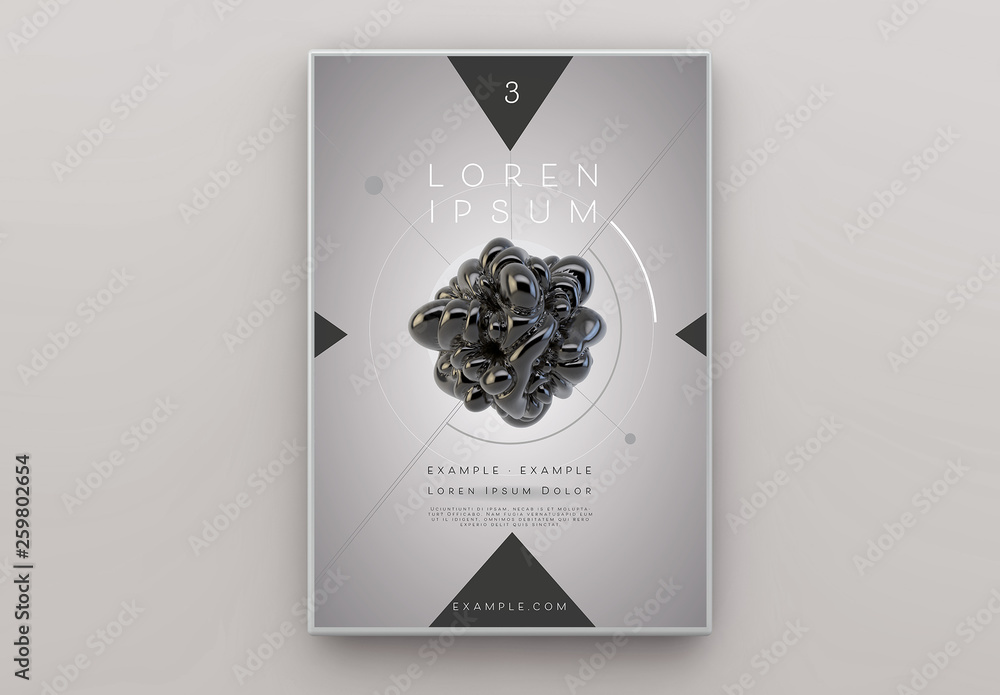 Poster with Abstract 3D Design Element Stock Template | Adobe Stock