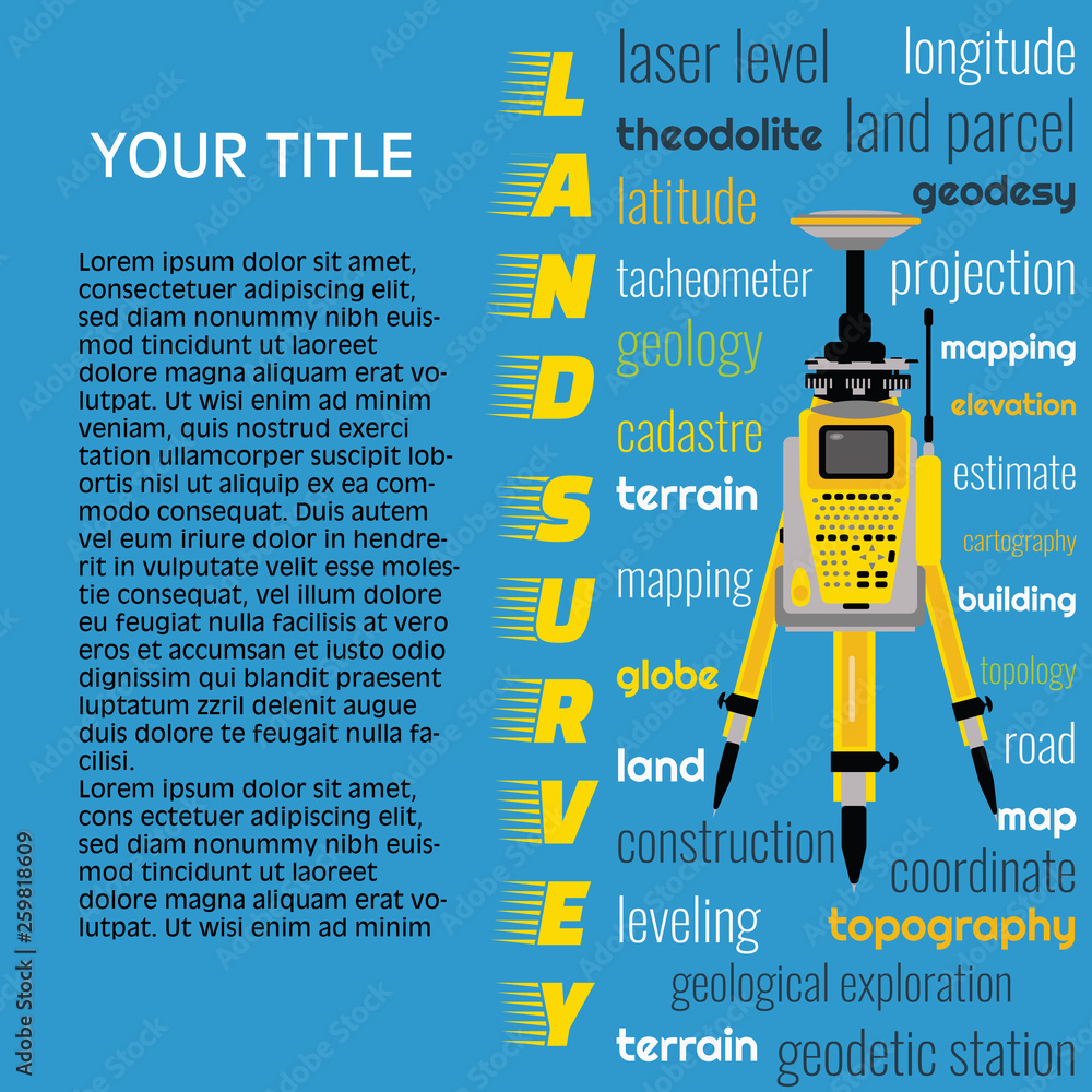 Geodetic measuring equipment, engineering technology for land survey ...