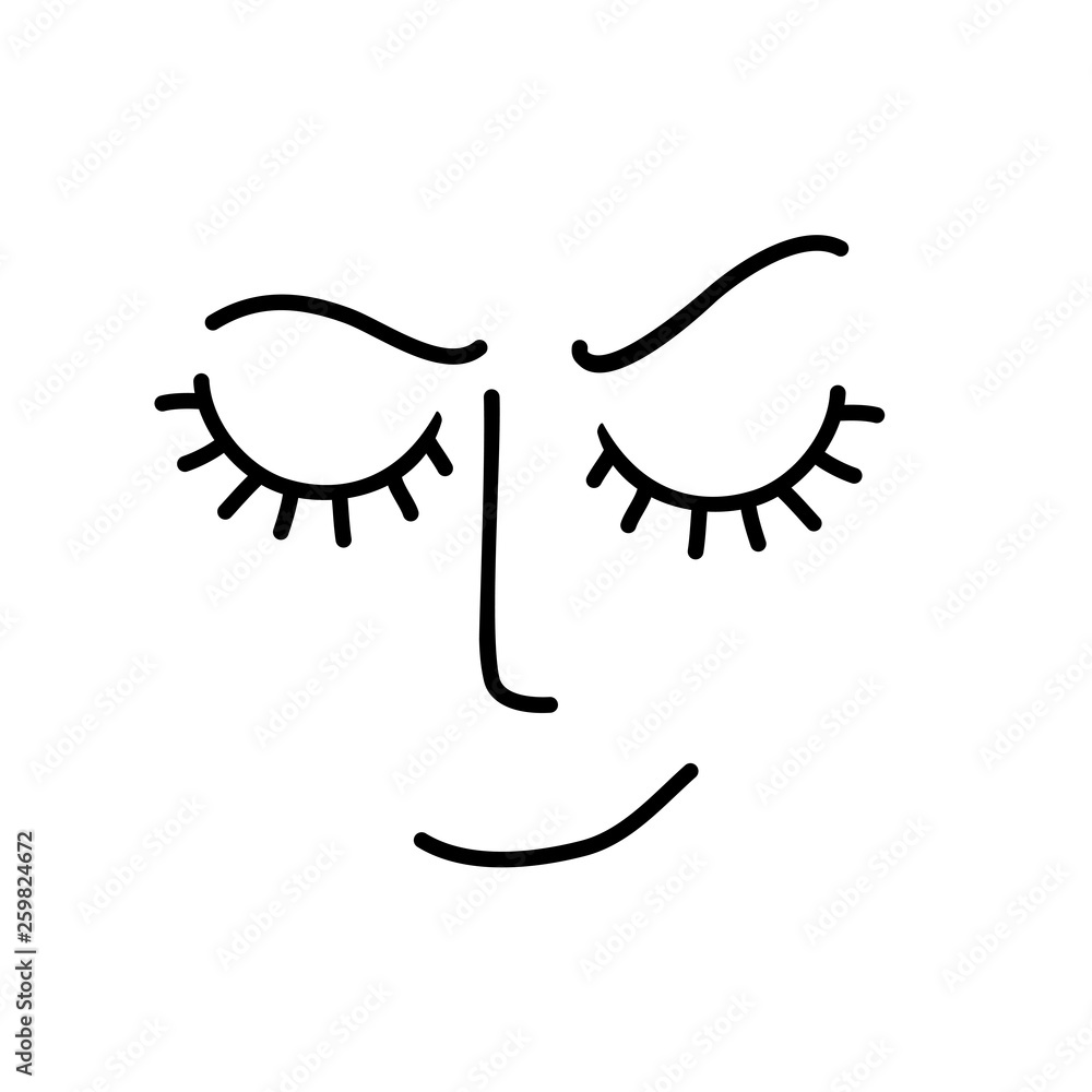 Simple Closed Eye Sketch
