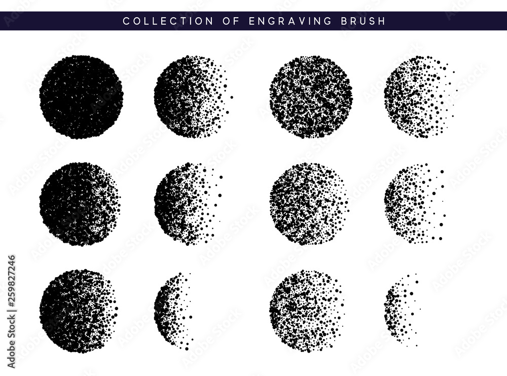 Set Brush stipple pattern for design Stock Vector | Adobe Stock