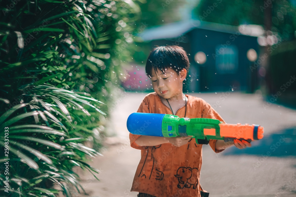 Children playing Water gun in Water Festival Chiang mai Thailand Stock ...