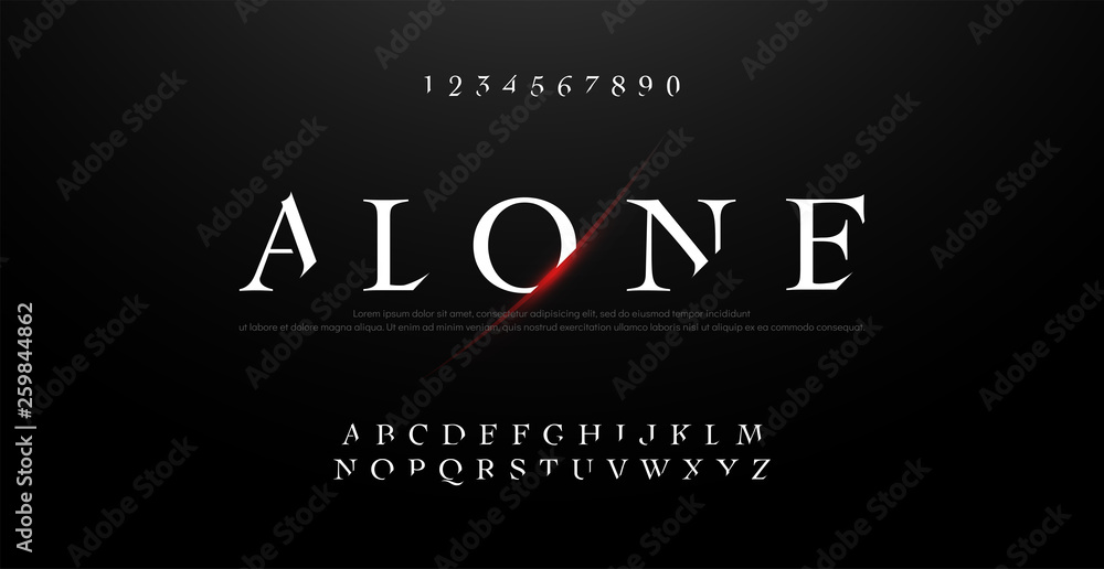 Horror, scary movie alphabet font. Typography classic style fonts set ...