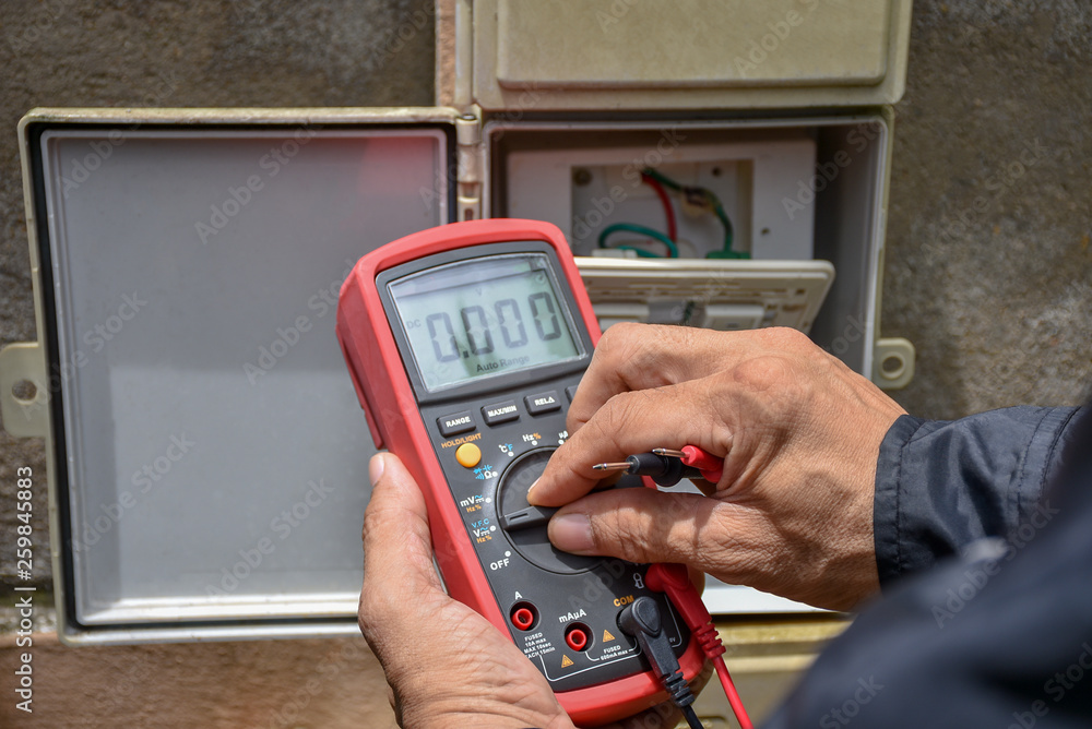 Electrical terminal box. Control panel with magnetic contactor and ...
