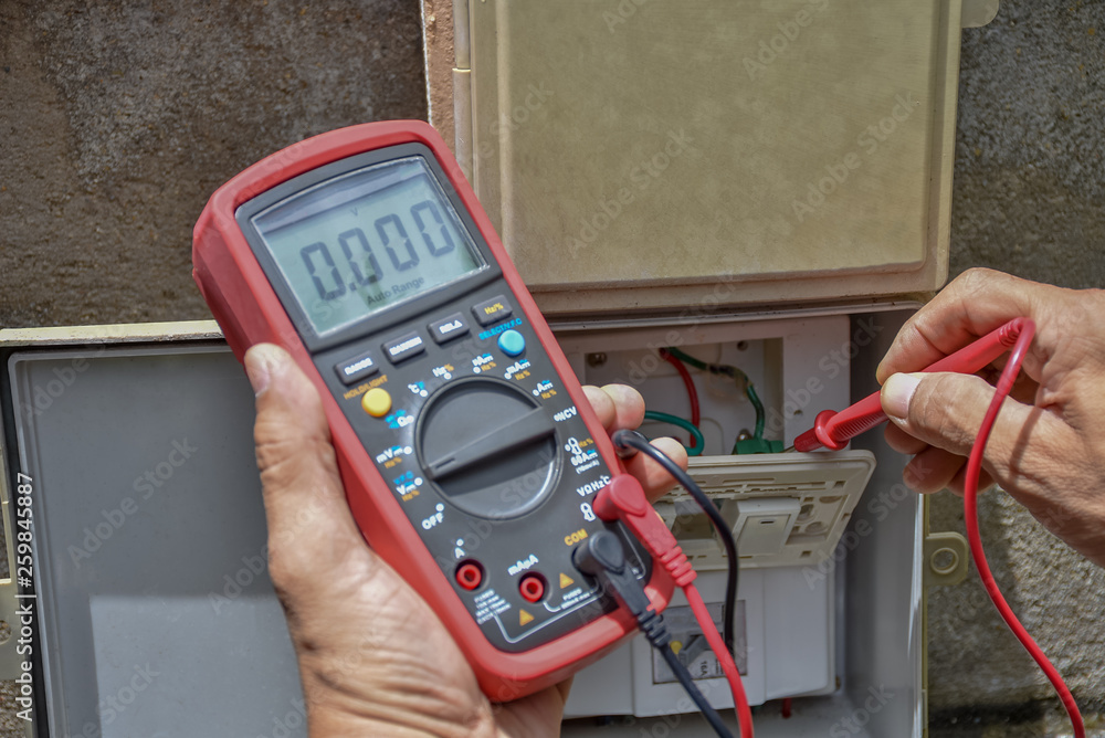 Electrical terminal box. Control panel with magnetic contactor and ...