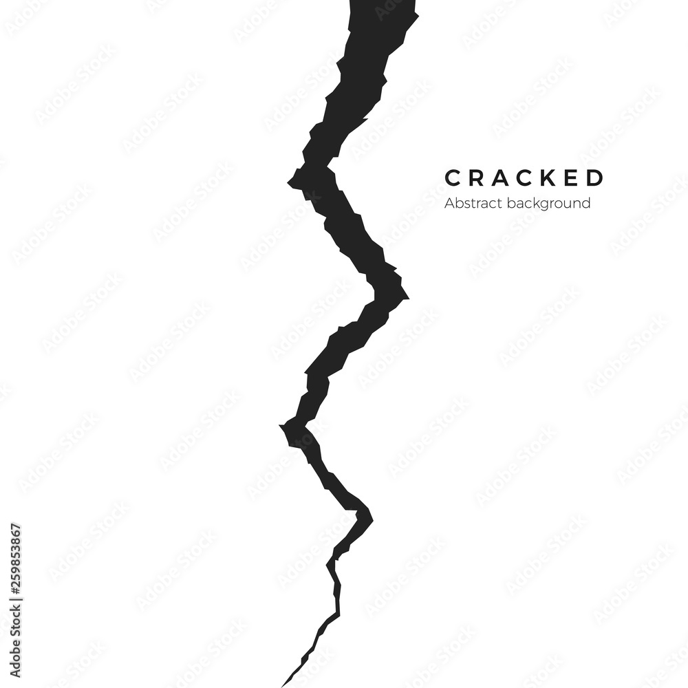Surface cracked ground. Sketch crack texture. Split terrain after ...
