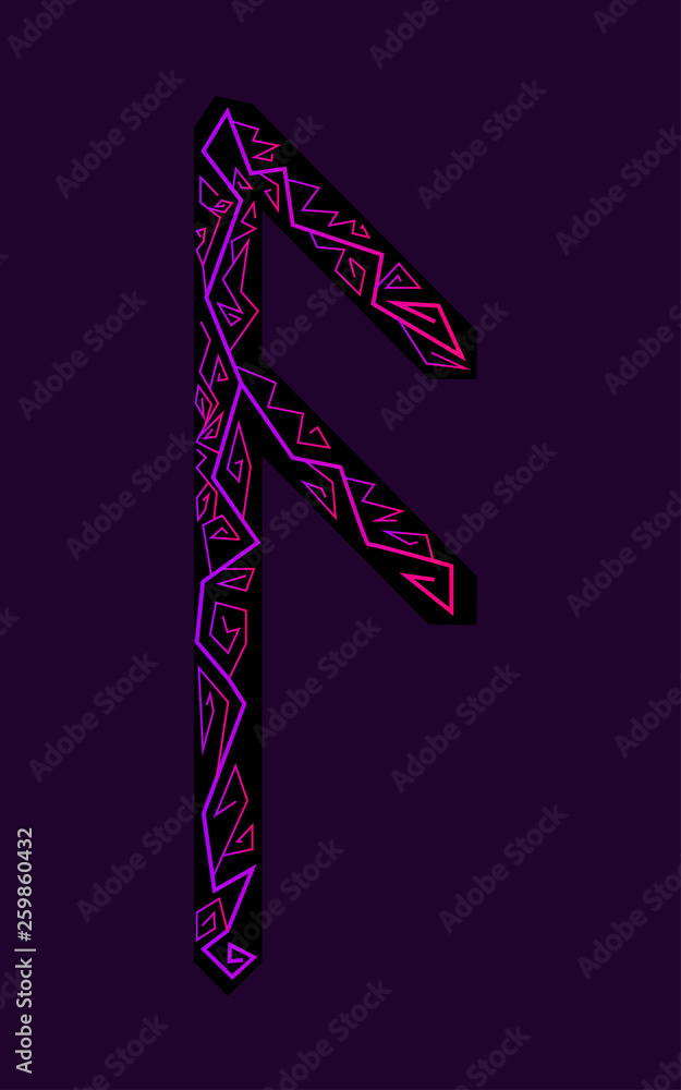 Rune Ansuz. Ancient Scandinavian runes. Runes senior futarka. Magic ...