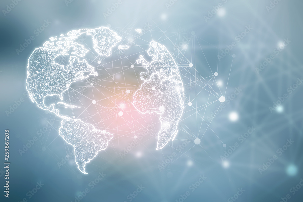 2d illustration world map abstract background Stock Illustration ...