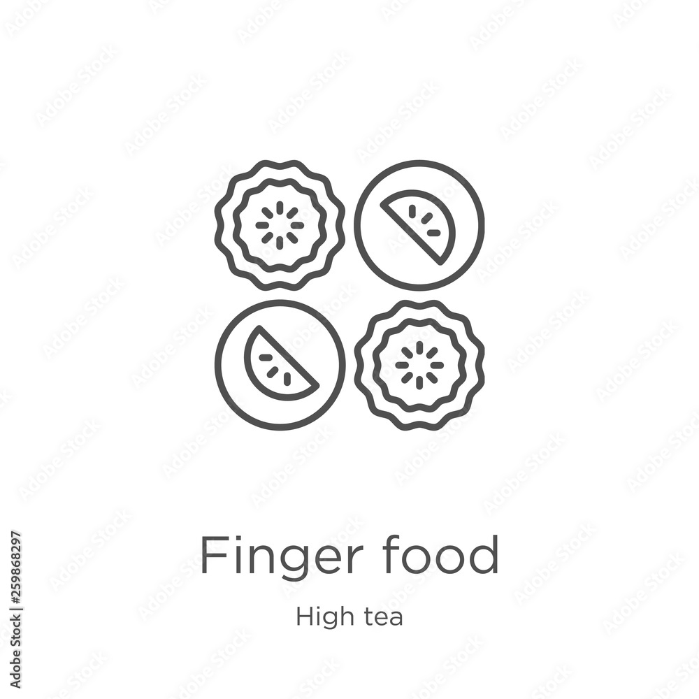 finger food icon vector from high tea collection. Thin line finger food ...