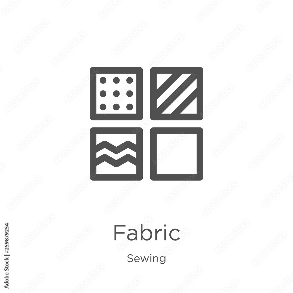 fabric icon vector from sewing collection. Thin line fabric outline ...