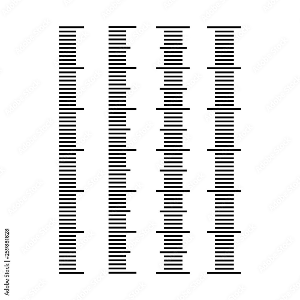 Measuring scale, for rulers in vertical position. Vector illustration ...