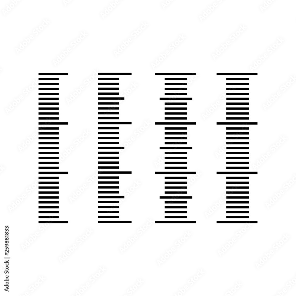 Measuring scale, for rulers in vertical position. Vector illustration ...