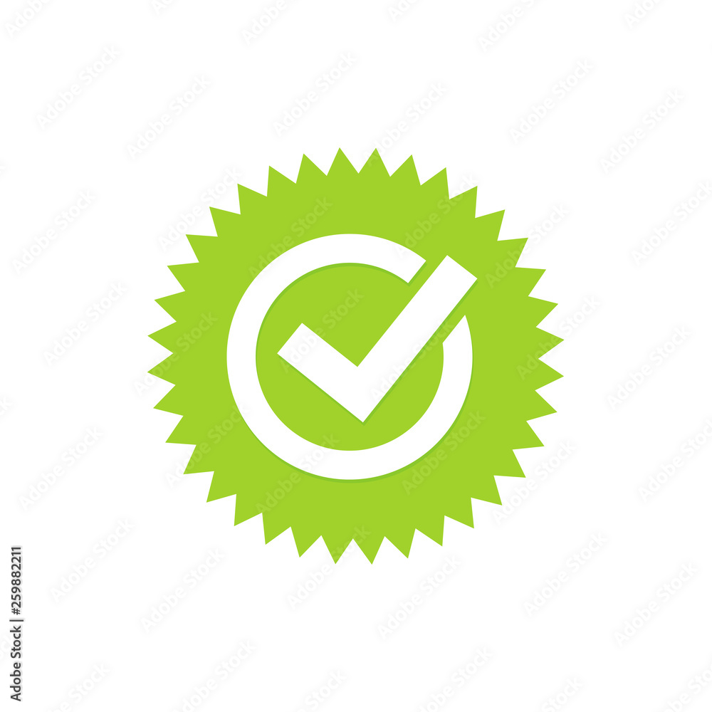 Green Tick Or Green Check Mark Tick Symbol Vector Illustration Stock