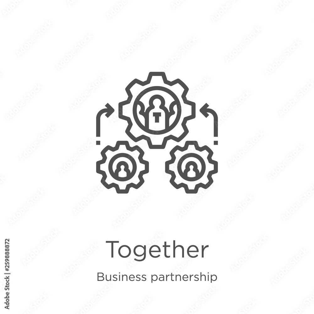 together icon vector from business partnership collection. Thin line ...