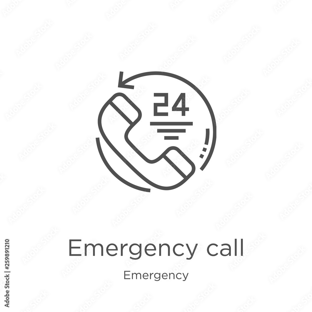 emergency call icon vector from emergency collection. Thin line ...