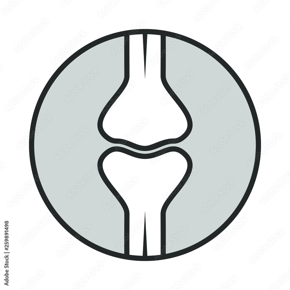 Icon joint. Human bones sign. Symbol human joint in circle isolated on ...