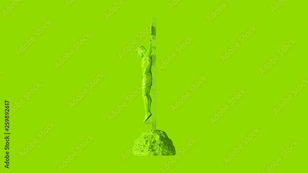 Green Jesus Christ on the Cross with a Crown of Thorns Jesus of ...
