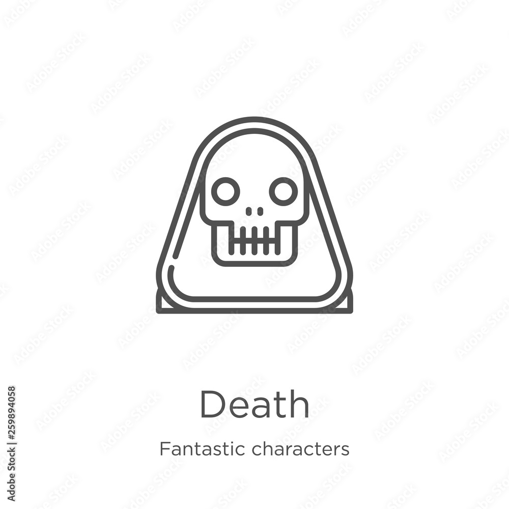 death icon vector from fantastic characters collection. Thin line death ...