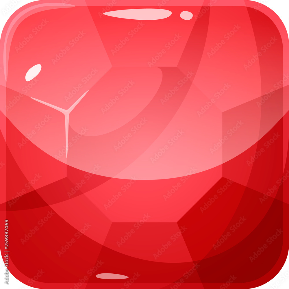 Vecteur Stock Octagon gem, diamond, crystal on shiny, glossy rounded ...