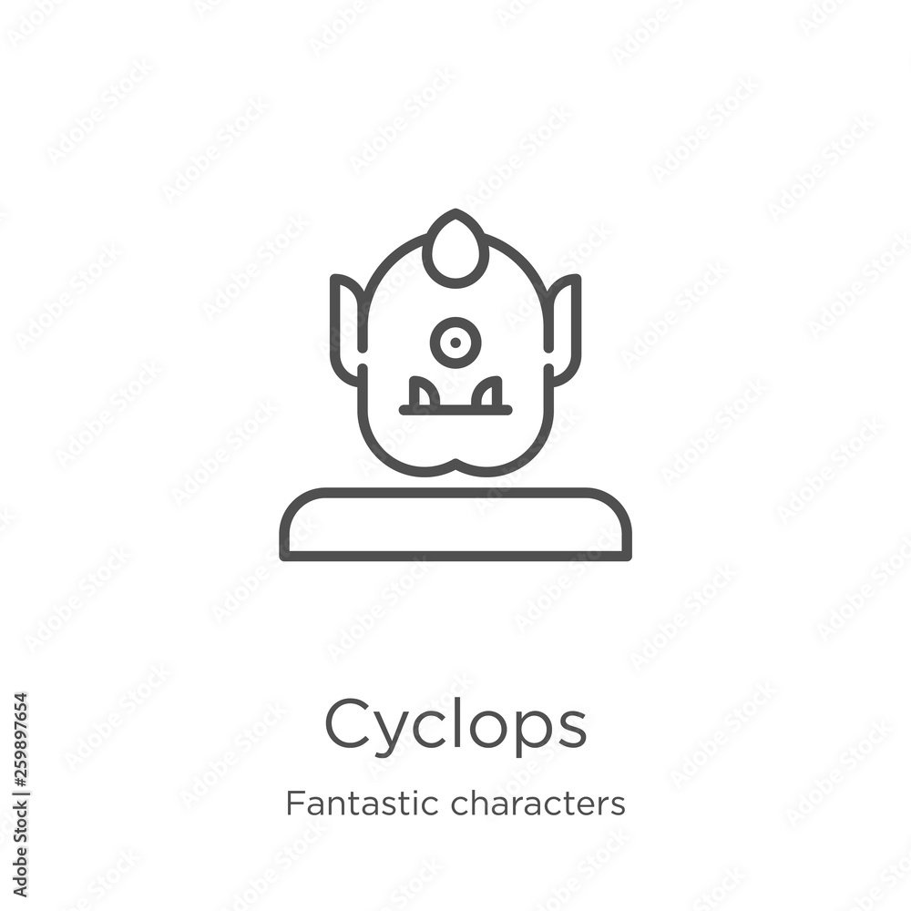 cyclops icon vector from fantastic characters collection. Thin line ...