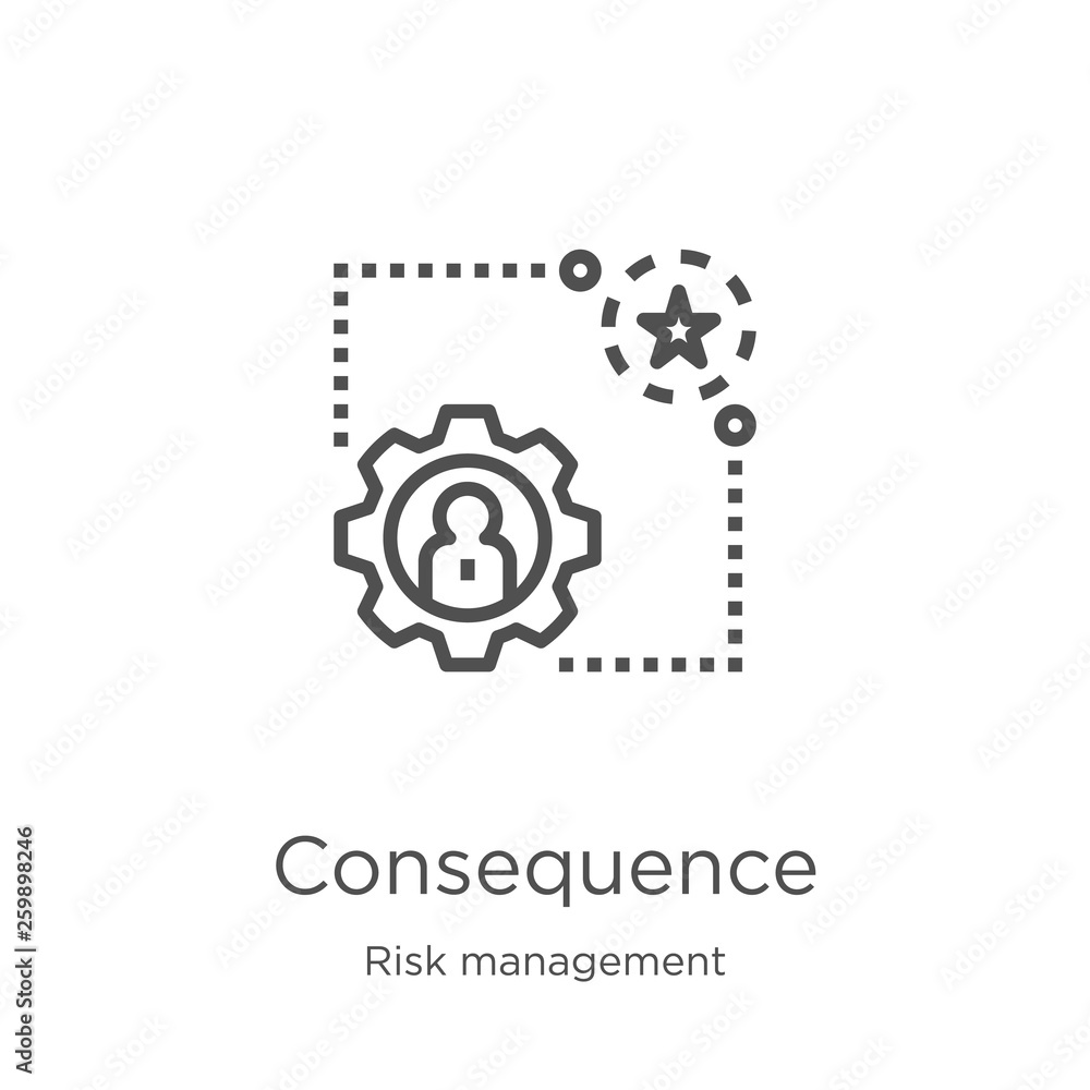 consequence icon vector from risk management collection. Thin line ...