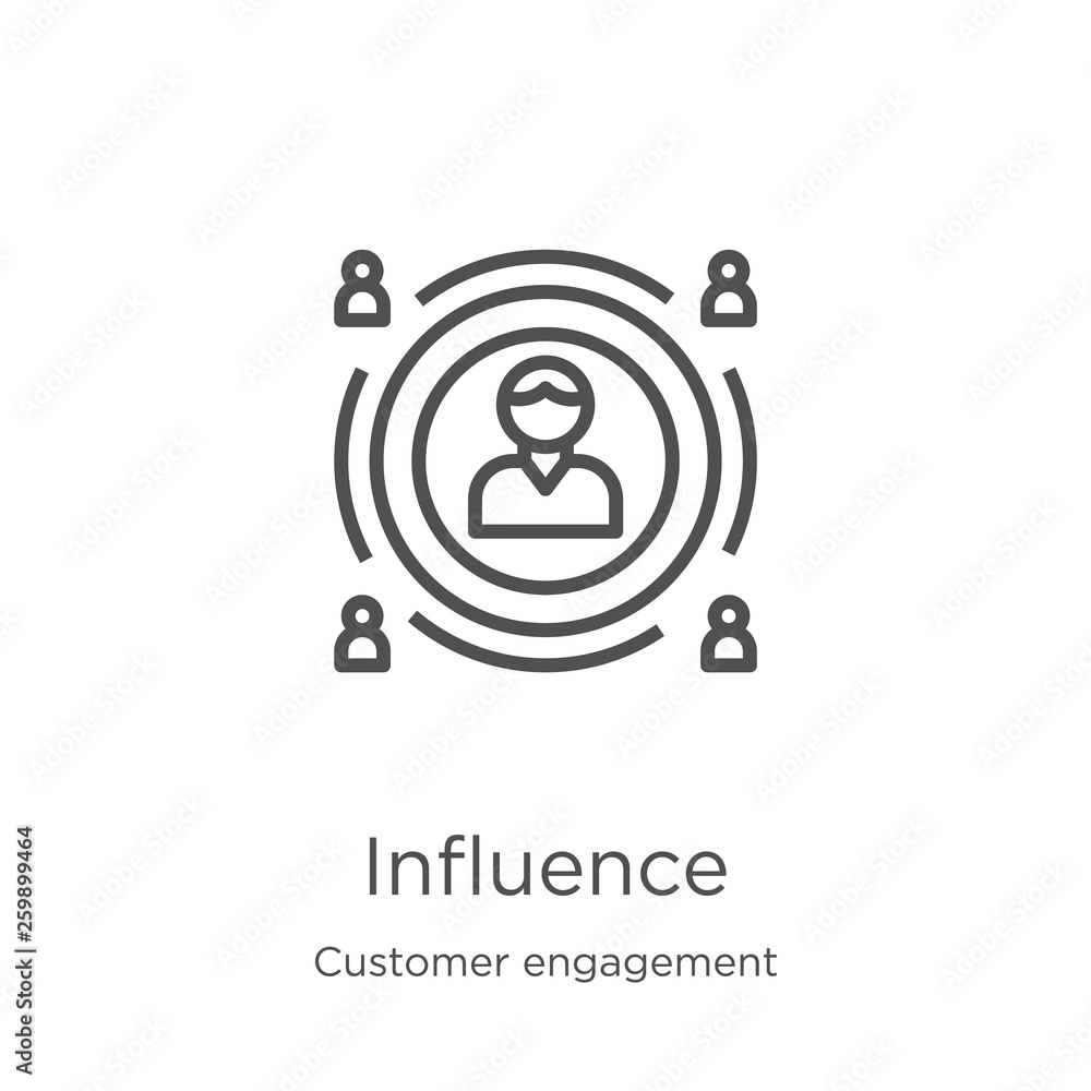influence icon vector from customer engagement collection. Thin line ...
